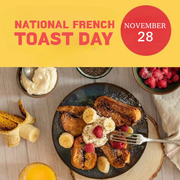 Plantilla de Orange Maximalist National French Toast Day Instagram Post ...
