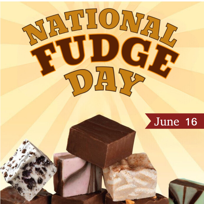 Orange Maximalist National Fudge Day Instagra Template | PosterMyWall