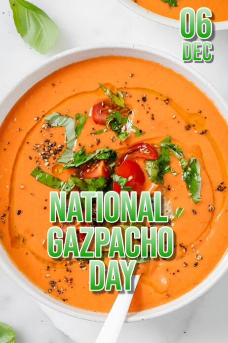 Orange Maximalist National Gazpacho Day Poster Template | PosterMyWall