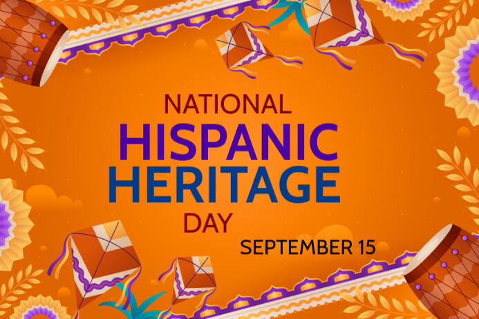 Plantilla de Orange Maximalist National Hispanic Heritage | PosterMyWall