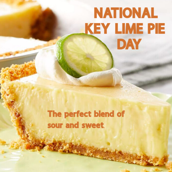 Orange Maximalist National Key Lime Pie Day Instagram Post Template ...