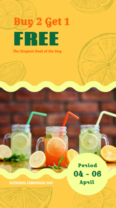 Orange Maximalist National Lemonade Day Instagram Story Template ...