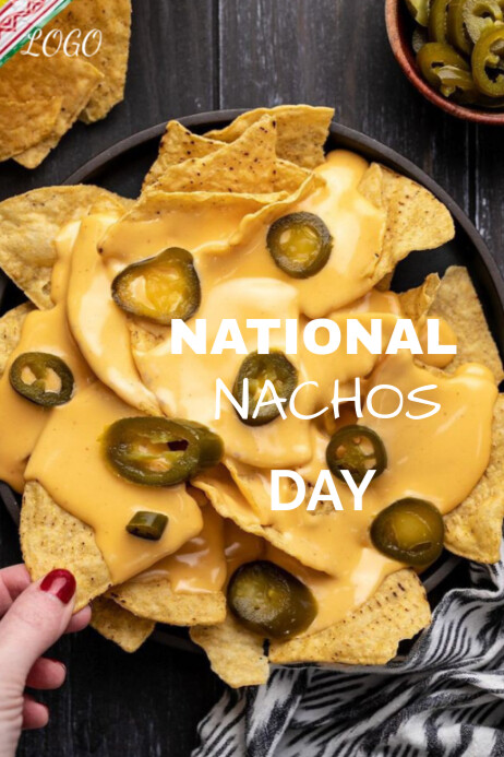 Orange Maximalist National Nachos Day Poster Templat | PosterMyWall