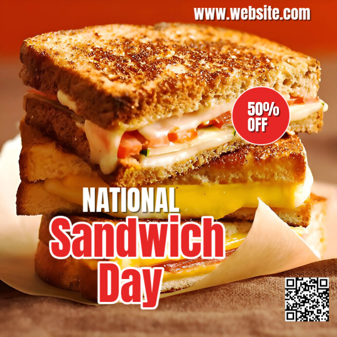 Copy of Orange Maximalist National Sandwich Day Celebration November ...