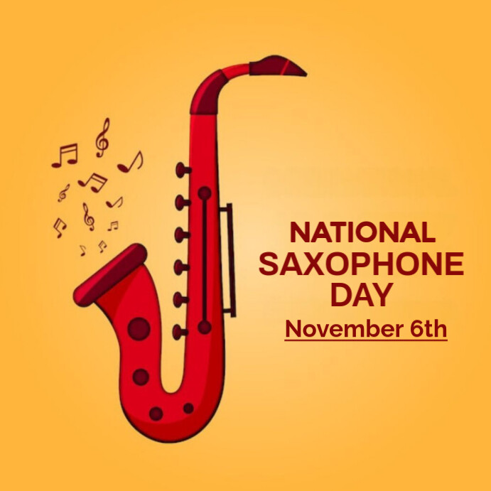 Copy of Orange Maximalist National Saxophone Day Instagram Post ...