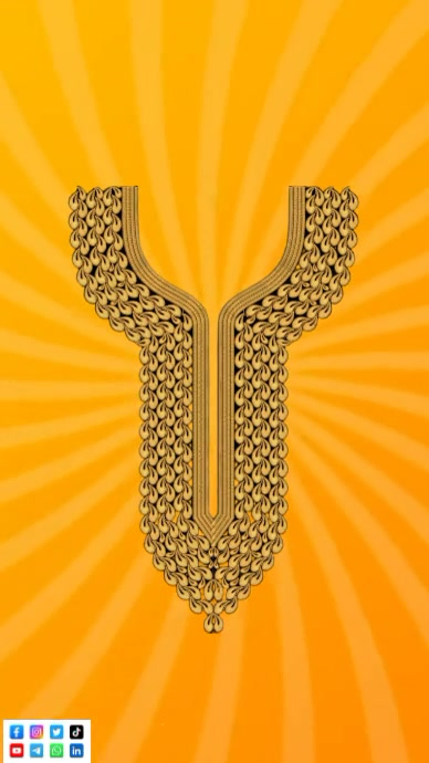 Copy of Orange Maximalist Neck Line Embroidery Design With Flowers ...