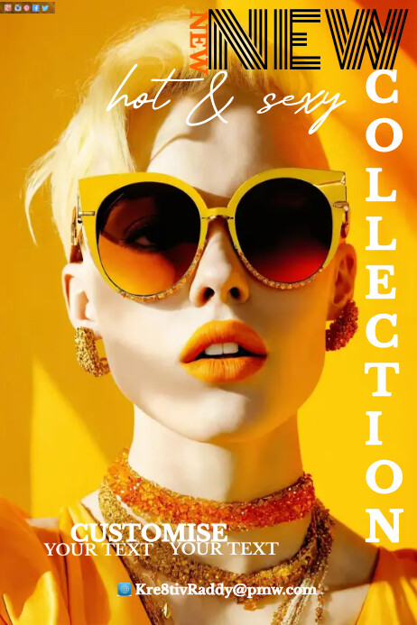 Orange Maximalist New Collection Poster Template | PosterMyWall