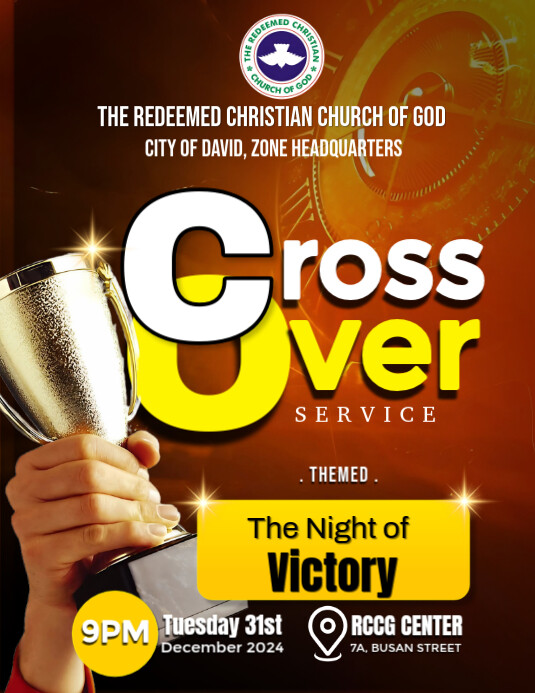 Orange Maximalist New Year Crossover Service Flyer (us Letter) Template | PosterMyWall