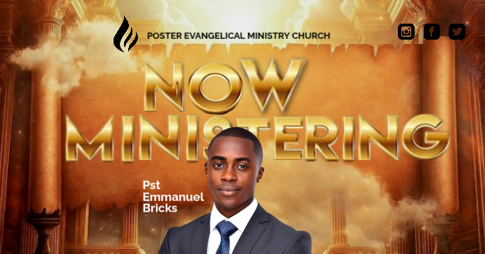 Orange Maximalist Now Ministering Church Flyer Template Facebook Shared ...