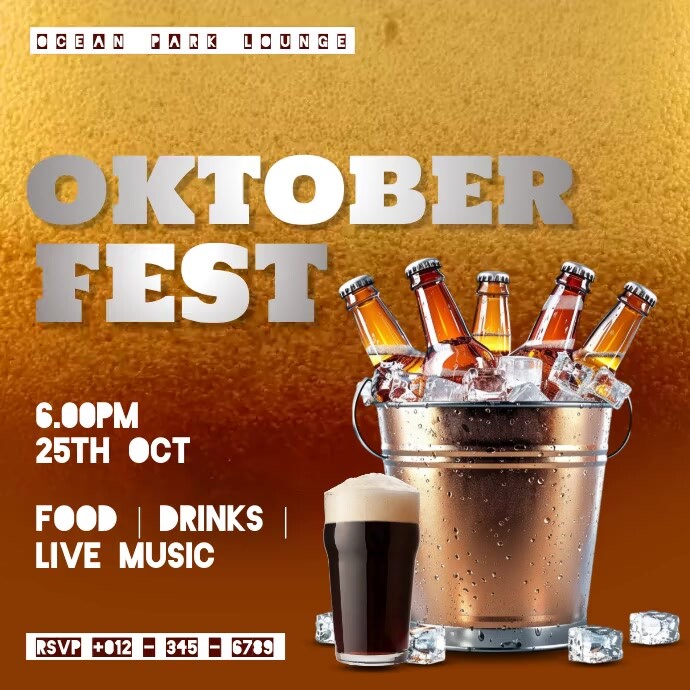 Copy of Orange Maximalist Octoberfest Event Square (1 | PosterMyWall