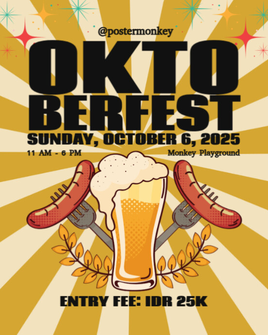 Orange Maximalist Oktoberfest Instagram Portrait Template | PosterMyWall