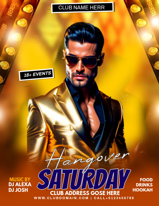 Orange Maximalist Party Night Flyer (us Letter) Template | PosterMyWall