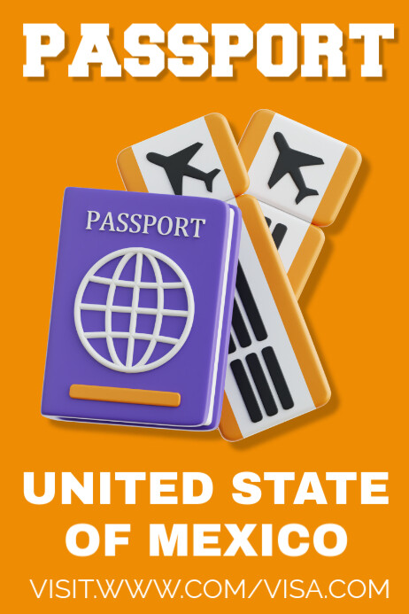 Orange Maximalist Passport Poster Template | PosterMyWall