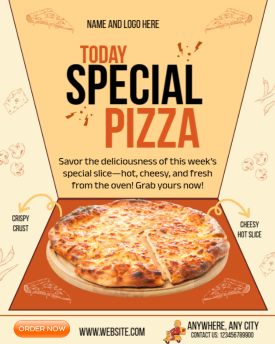 Plantilla de Orange Maximalist Pizza Day Ads Instagram Portrait ...