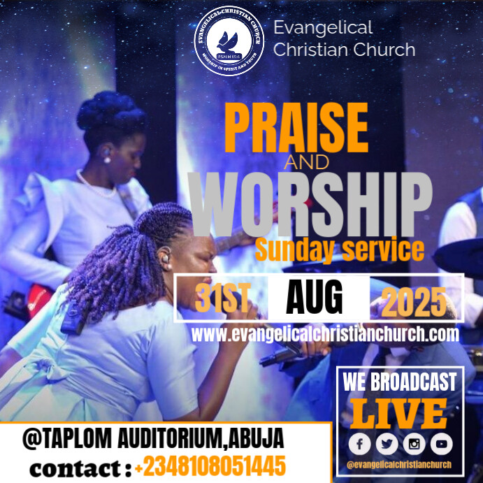 Copy of Orange Maximalist Praise And Worship Service Instagram Post ...