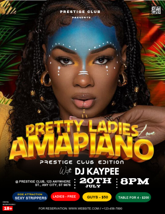 Copy of Orange Maximalist Pretty Ladies Love Amapiano Flyer (us Letter ...