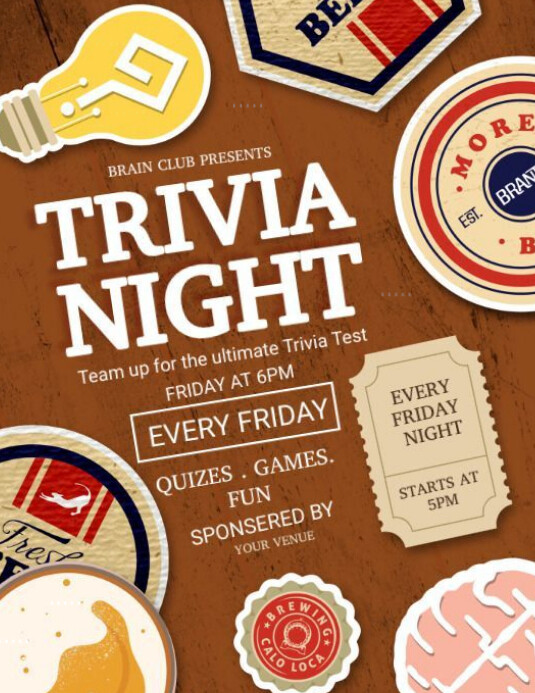 Orange Maximalist Quiz And Trivia Nights Flyers Flyer (us Letter ...
