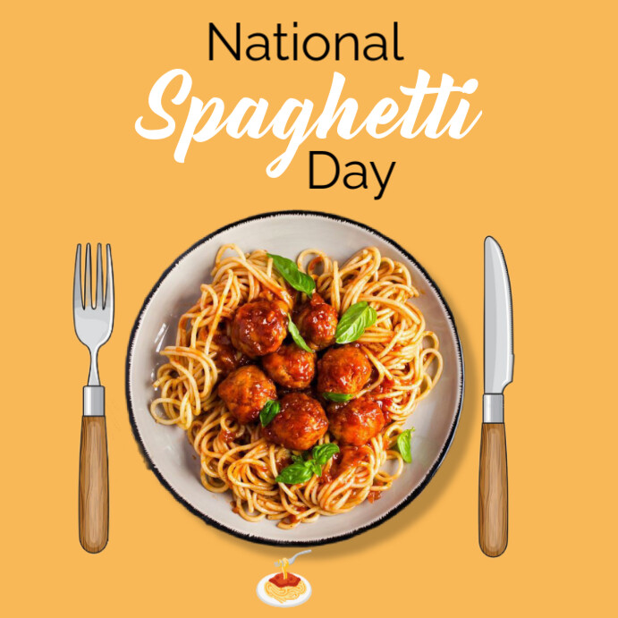 Orange Maximalist Spagetti Instagram Post Template | PosterMyWall