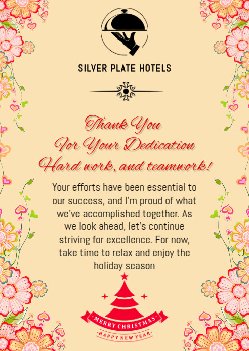 Orange Maximalist Staff Appreciation Thank You Card A6 Template ...