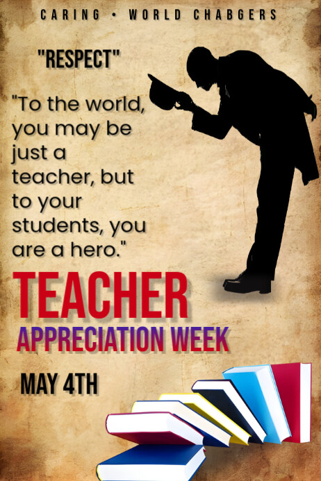 Orange Maximalist Teacher Appreciation Week Poster Template | PosterMyWall