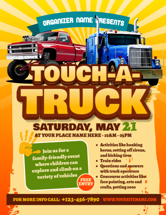 Copy of Orange Maximalist Touch-a-truck Event Flyer (us Letter ...