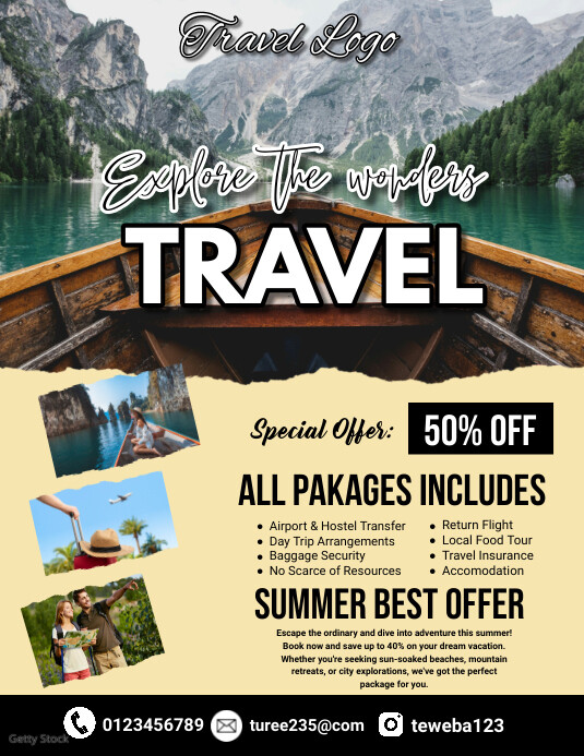 Copy of Orange Maximalist Travel & Tour Flyer (us Let | PosterMyWall