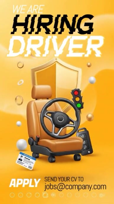 Orange Maximalist We Are Hiring Driver Instagram Reel Template ...