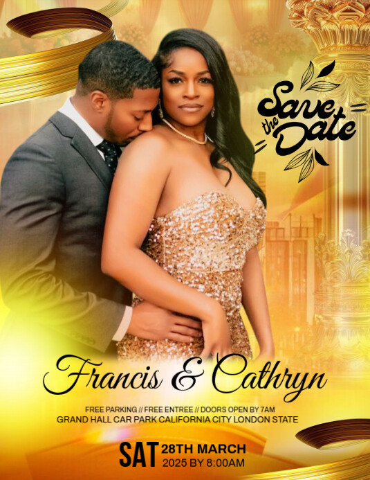 Orange Maximalist Wedding Invitation Template Design Flyer (us Letter) | PosterMyWall