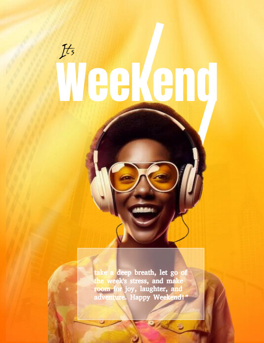 Orange Maximalist Weekend Flyer Flyer (us Let Template | PosterMyWall