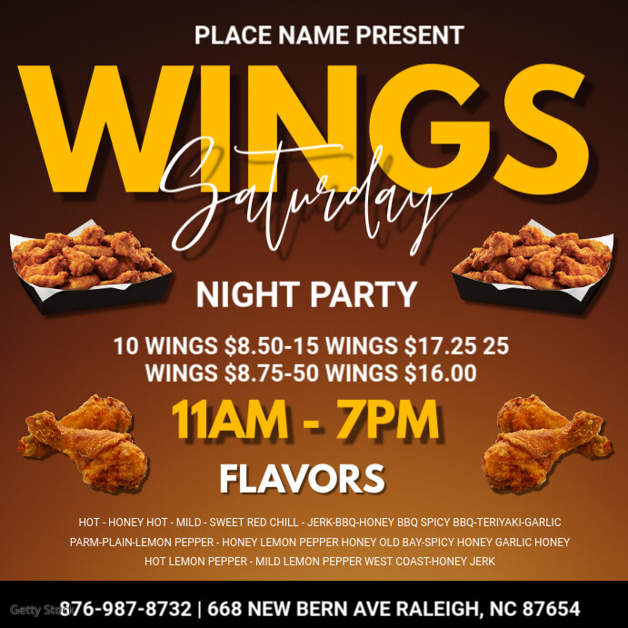 Orange Maximalist Wings Flyers Instagram Post Template | PosterMyWall