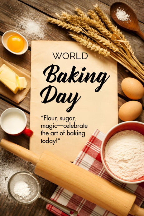Copy of Orange Maximalist World Baking Day Poster | PosterMyWall