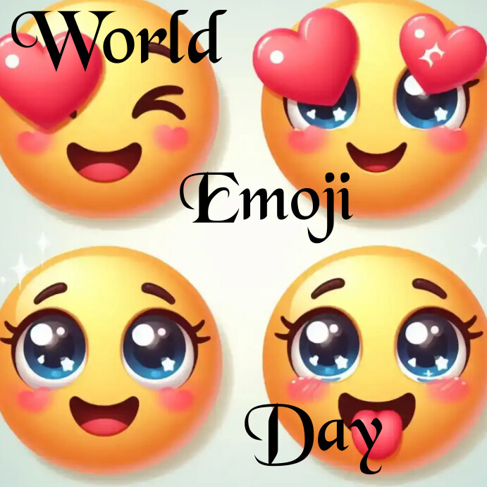 Copy of Orange Maximalist World Emoji Day Instagram | PosterMyWall