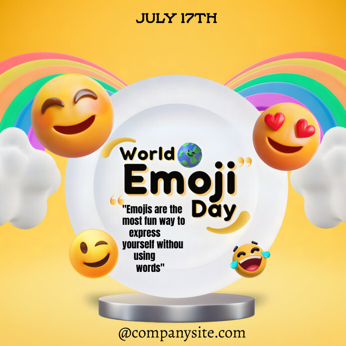Plantilla de Orange Maximalist World Emoji Day Instagram | PosterMyWall