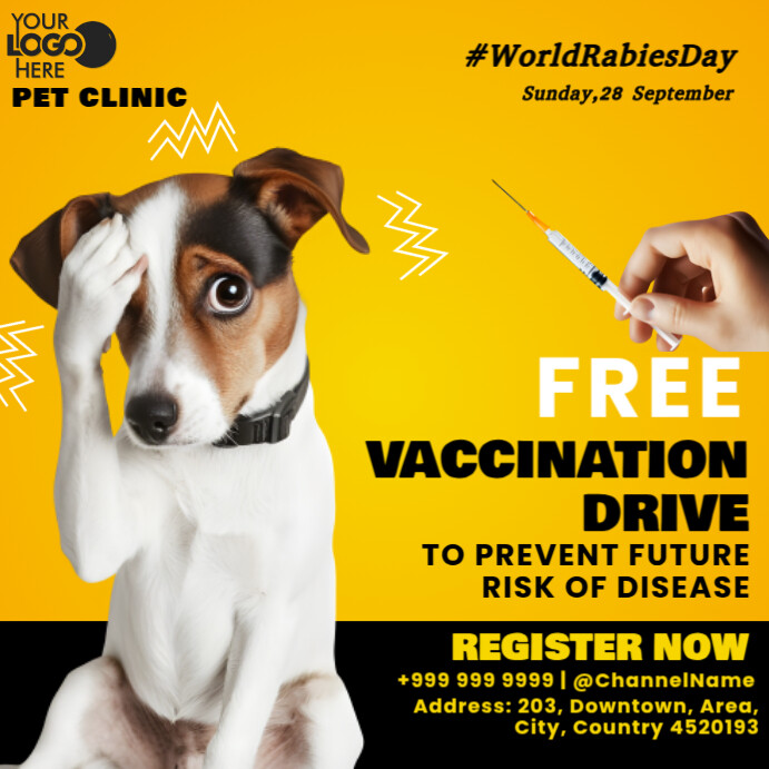 Copy of Orange Maximalist World Rabies Day Instagram Post | PosterMyWall