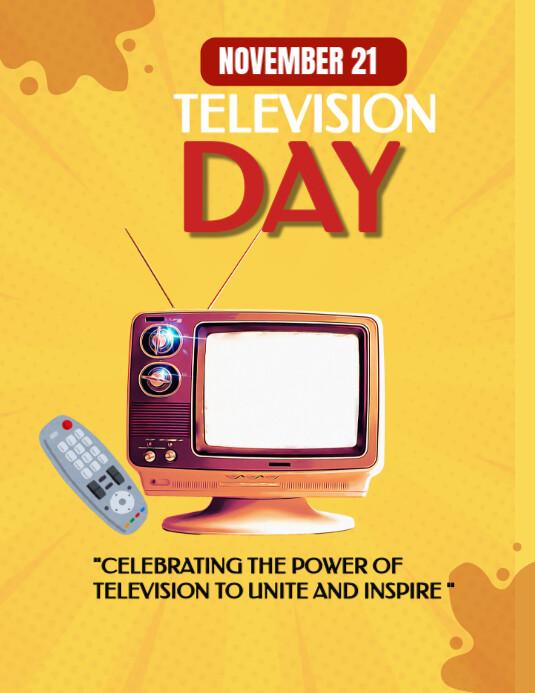 Copy of Orange Maximalist World Television Day Flyer (us Letter ...
