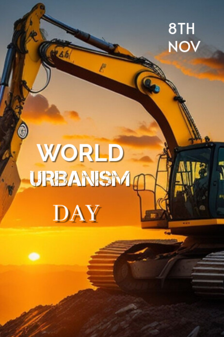 Copy of Orange Maximalist World Urbanism Day Poster | PosterMyWall