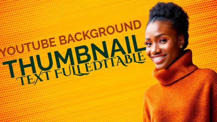 Orange Maximalist Yellow Youtube Thumbnail Template | PosterMyWall