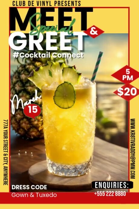 Orange Meet And Greet Special Event Poster Template | PosterMyWall