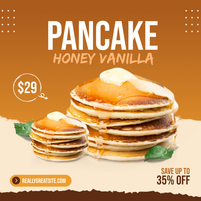 Modèle Orange Minimalist Pancake Honey Vanilla Insta | PosterMyWall