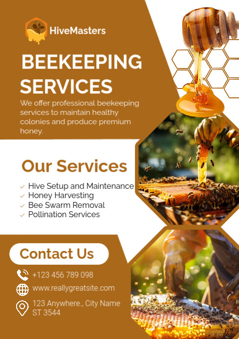 Copy of Orange Modern & Minimal Beekeeping Services A2 | PosterMyWall