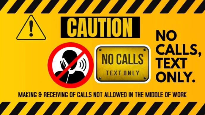 Orange Modern & Minimal Caution, No Calls, Text Only Youtube Thumbnail ...