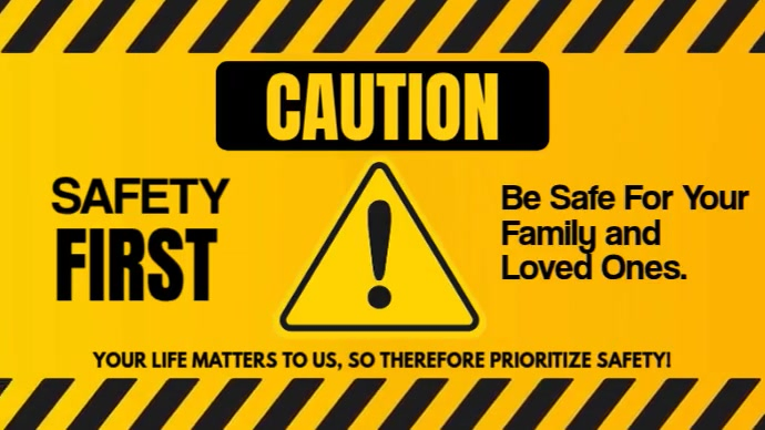 Orange Modern & Minimal Caution, Safety Sign Youtube Thumbnail Template ...