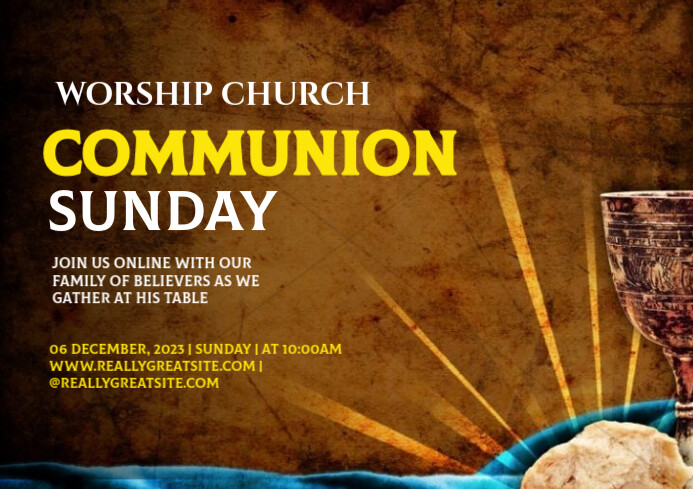 Orange Modern & Minimal Communion Flyer Template A4 | PosterMyWall