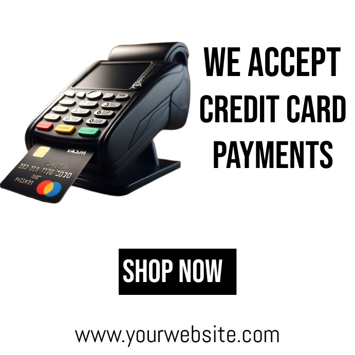 Orange Modern & Minimal Credit Card Payment M Template | PosterMyWall