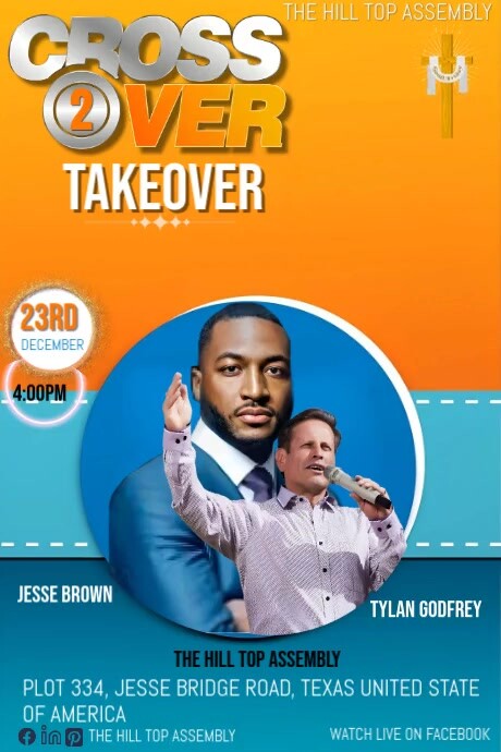 Copy of Orange Modern & Minimal Cross Over Design Flyer Poster ...