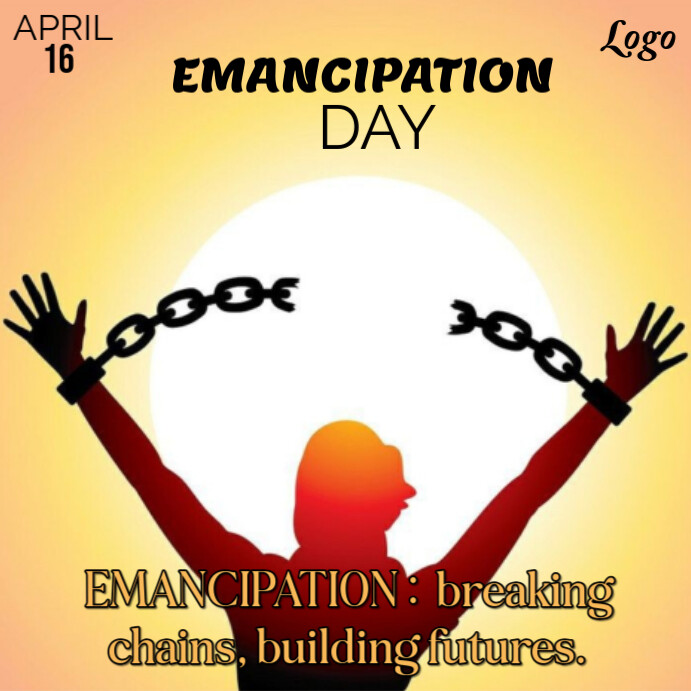 Orange Modern & Minimal Emancipation Day / Juneteenth / Freedom And ...