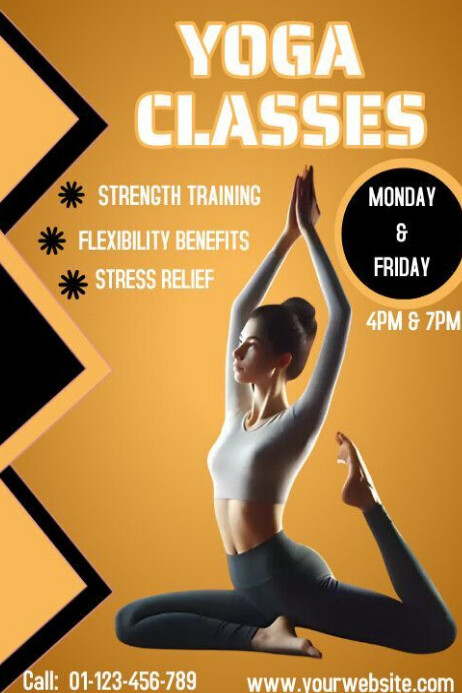 Orange Modern & Minimal Fitness And Wellness Template(yoga) Poster ...