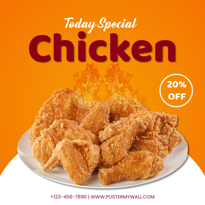 Copy of Orange Modern & Minimal Fried Chicken Sale 20%off Instagram ...