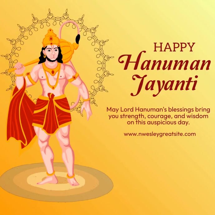 Orange Modern & Minimal Hanuman Jayanti Insta Template | PosterMyWall