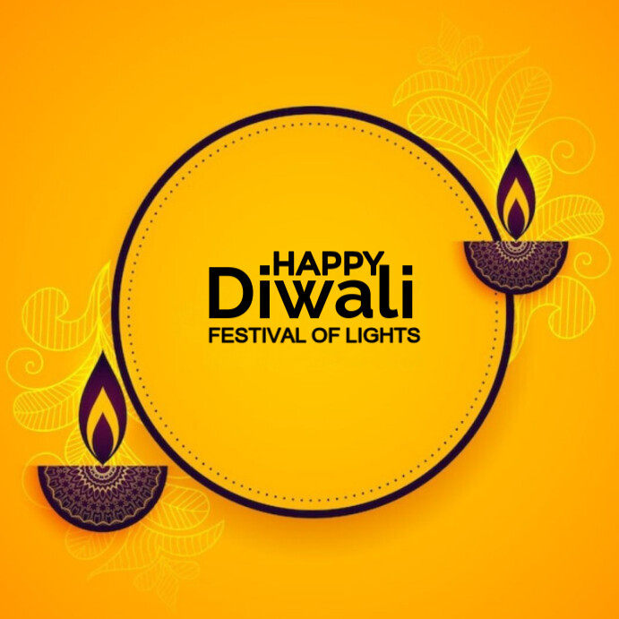 Orange Modern & Minimal Happy Diwali Design Template Instagram Post ...